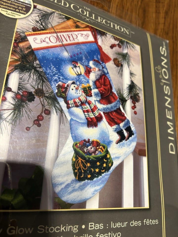 Dimensions Gold Collection Holiday Glow Stocking Counted Cross Stitch ...