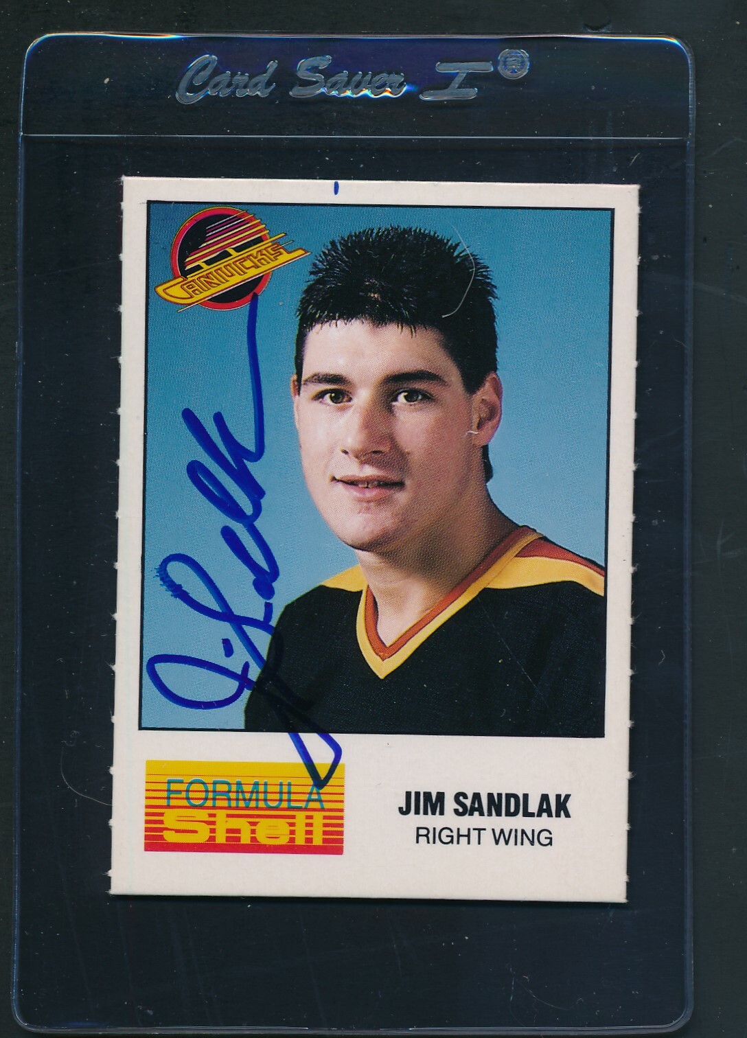 1987/88 Formula Shell Vancouver Canucks Jim Sandlak Signed Auto *C6626 ...