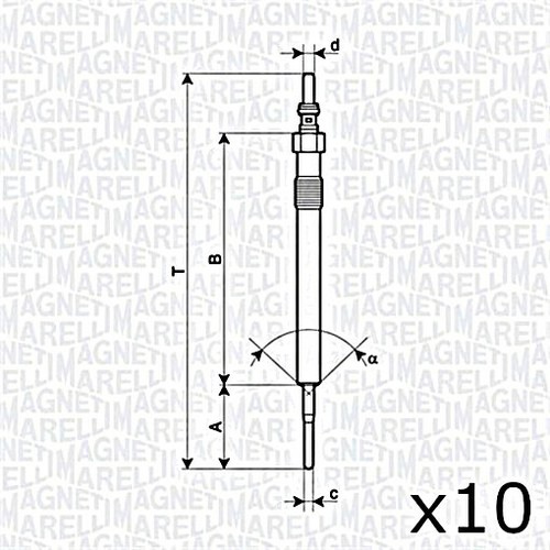 Glow Plug X10 MAGNETI MARELLI Fits OPEL VAUXHALL Astra J GTC 1214098 | eBay