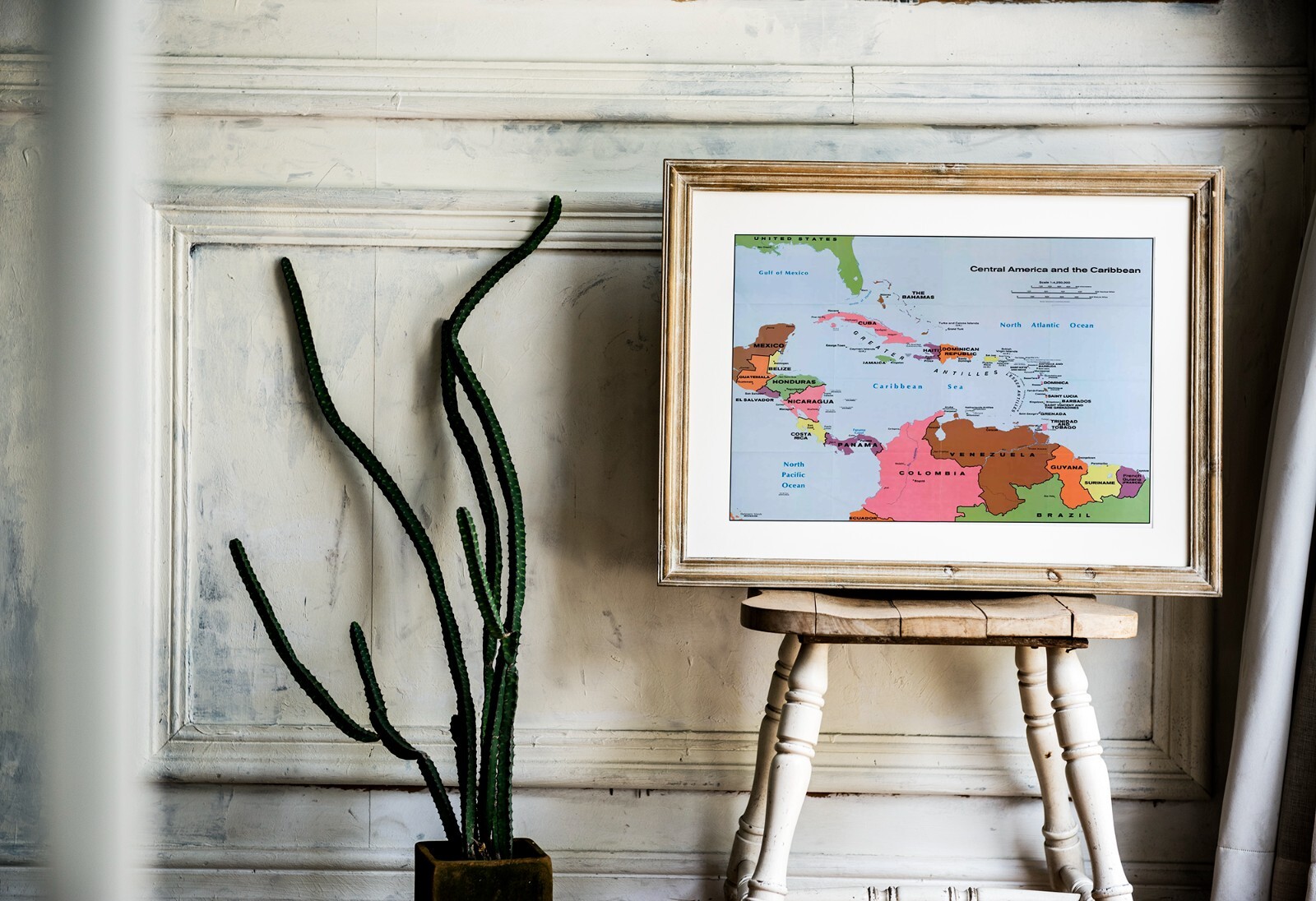 1990 CIA Map Central America and the Caribbean Wall Art Poster Print ...