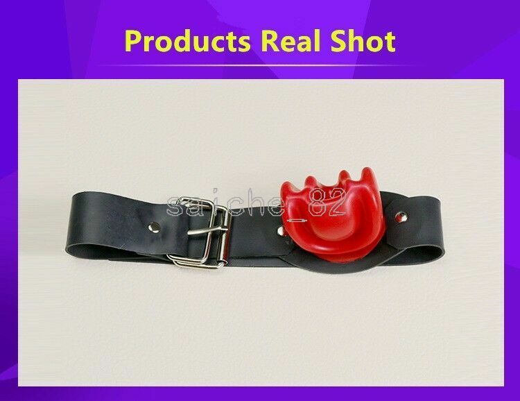 Latex soft tooth Open Mouth Gag Bite Head Harness Slave Restraints ...