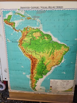 Denoyer-geppert 1961 South America Visual Relief map | eBay