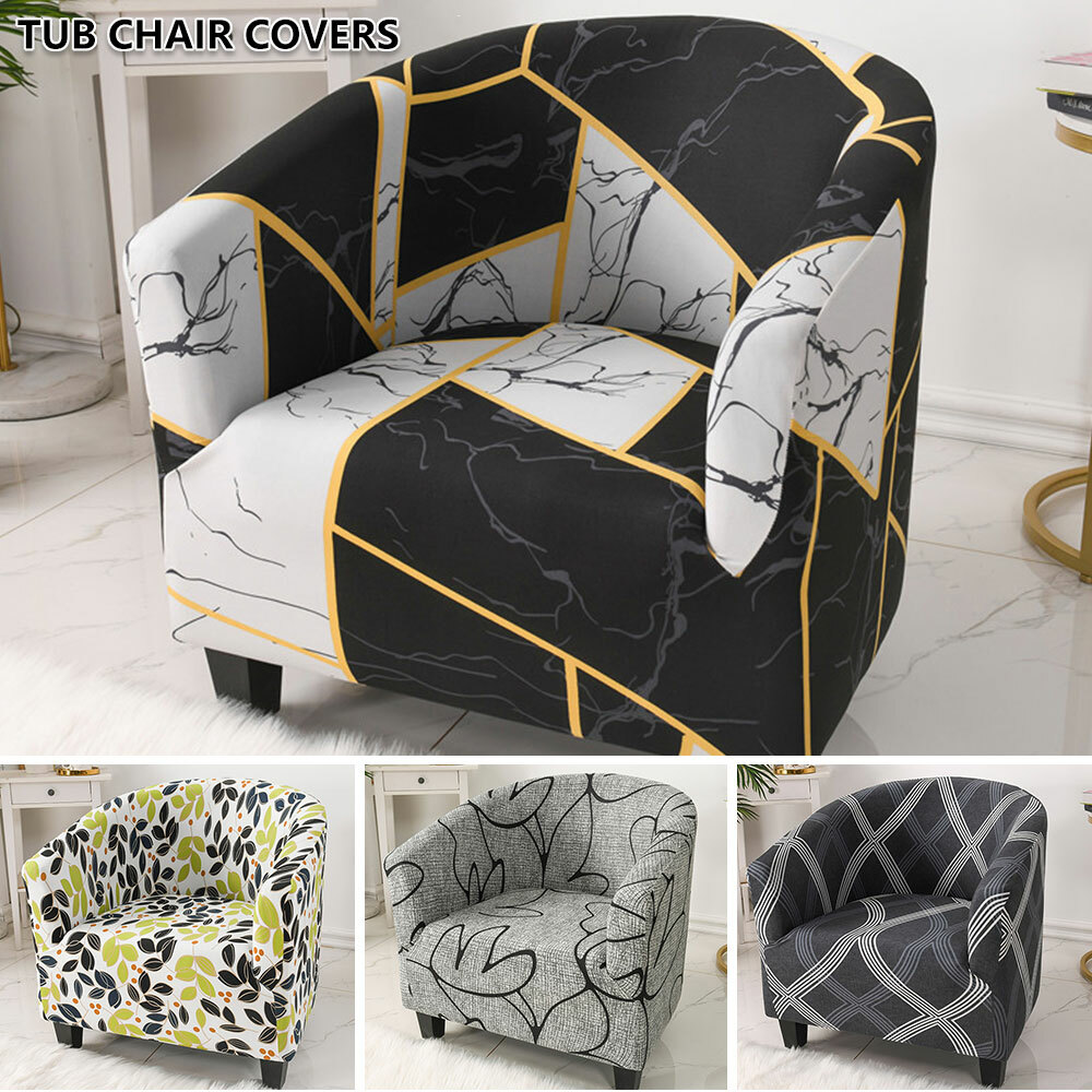 Tub Chair Covers Sofa Slipcover Elastic Stretchable Fabric Armchair ...