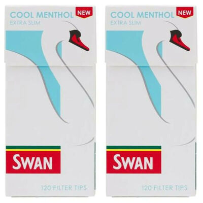 SWAN COOL MENTHOL EXTRA SLIM Filter Tips 120 Filters Per Pack 1 3 5 10 ...