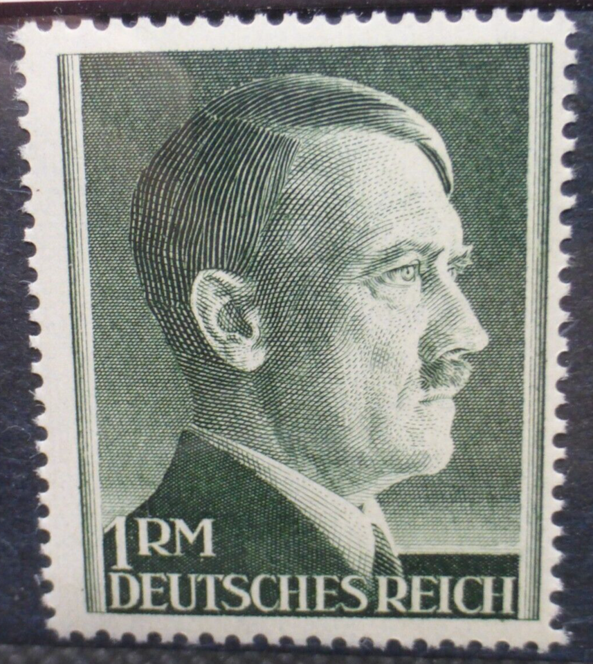 Adolf Hitler 1944 WW2 Stamp 1 Reichsmark High Value Third Reich Nazi ...