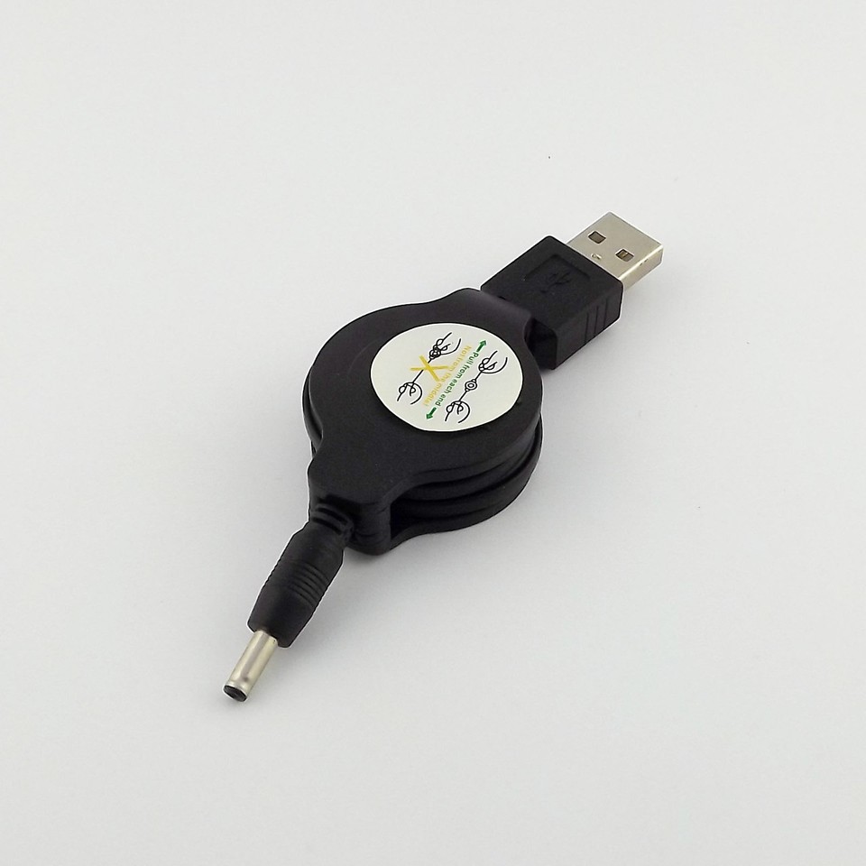 DC Power Supply USB A Male to 3.5x1.35mm Male Plug Retractable Charger ...