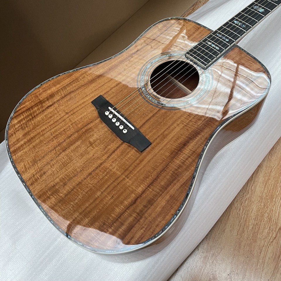 Custom 41 Inch D Type All Koa Wood Koa Acoustic Guitar Ebony ...