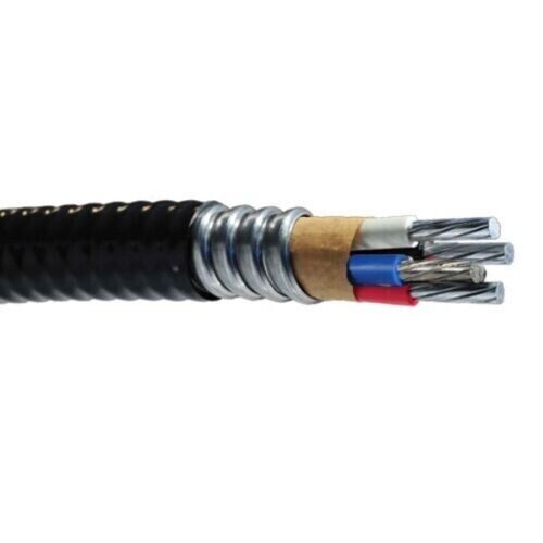 250' 3/0-4 Type MC Aluminum Conductor Metal Clad Cable PVC Jacket Black ...
