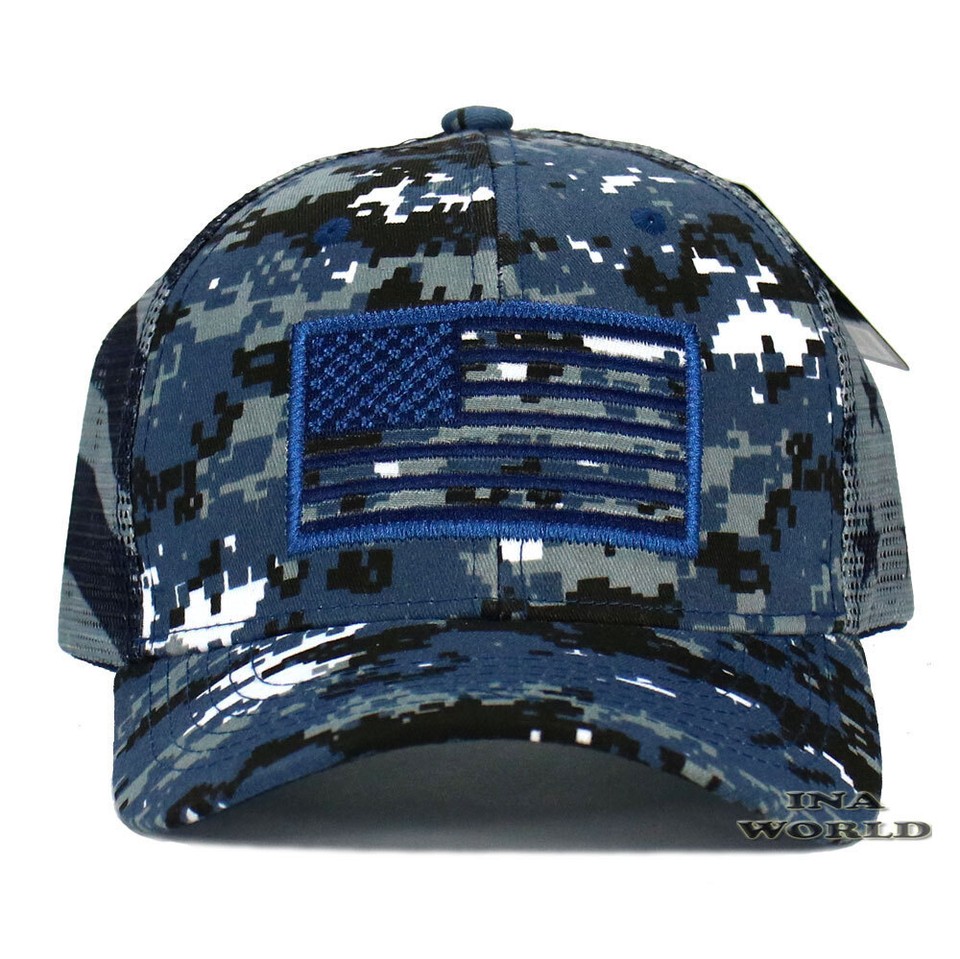 USA American Flag Hat Tactical Operator Military Flag Mesh Snapback ...