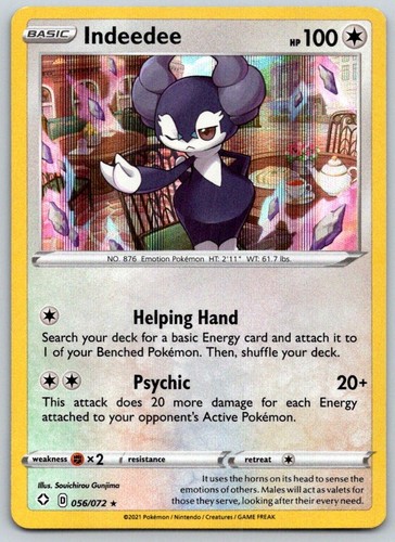 Indeedee 056/072 Holo Rare Shining Fates NM/M Pokemon TCG | eBay