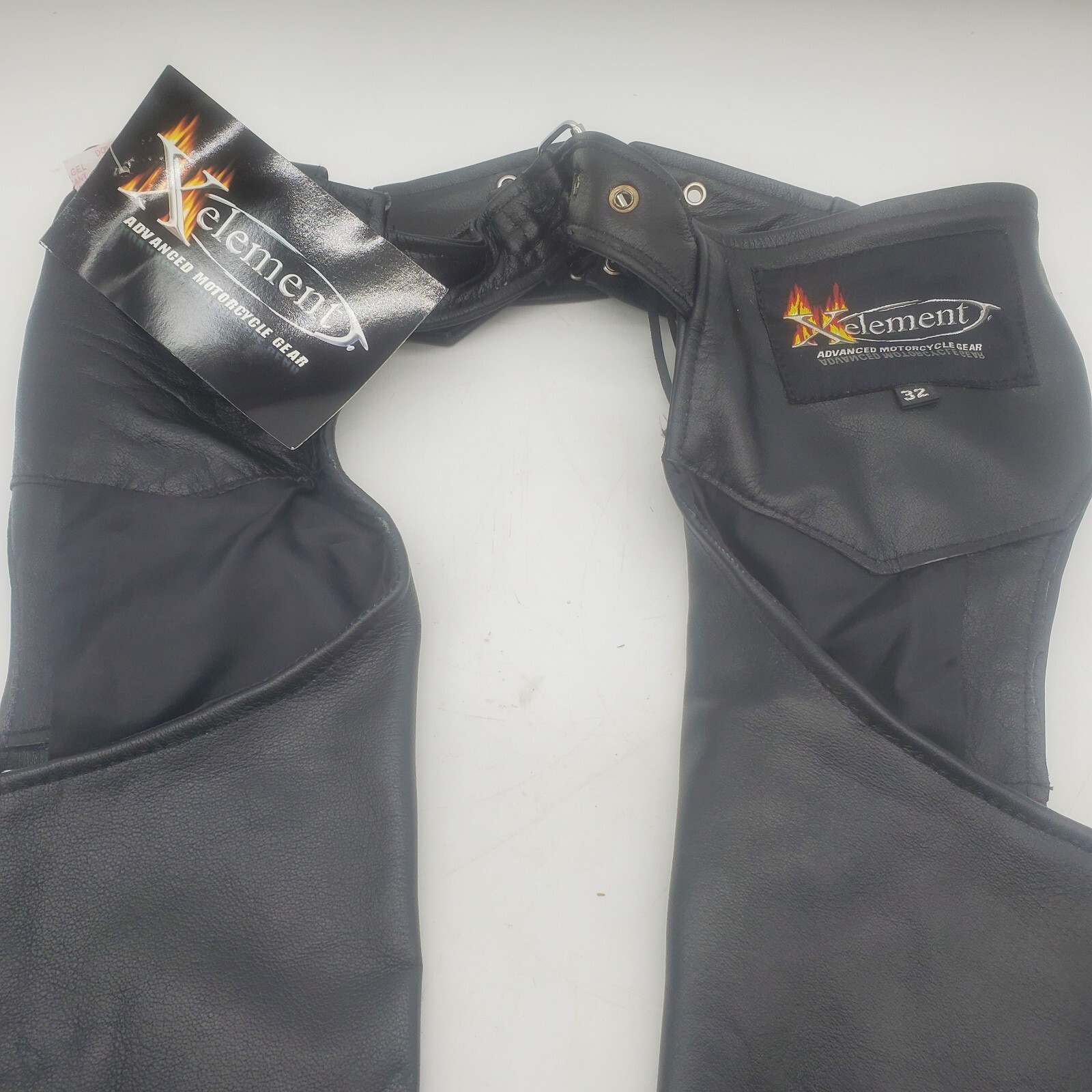 MEN'S XELEMENT LEATHER ADVANCED MOTORCYCLE GEAR CHAPS PANTS Size 32 ...