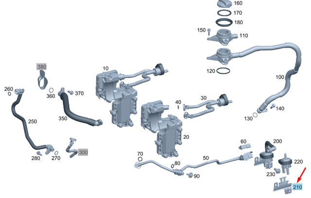 MERCEDES-BENZ E C238 Purge Valve Lower Bracket A2054760900 GENUINE for ...