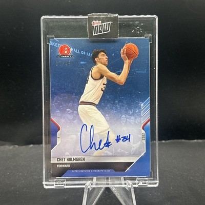 CHET HOLMGREN 2022 Topps Now Bowman Next BLUE AUTO On Card Sealed #07/ ...