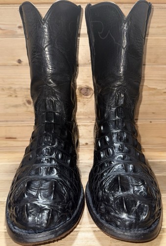 Black Jack American Alligator Head Cut Western Roper Cowboy Boots 11D ...