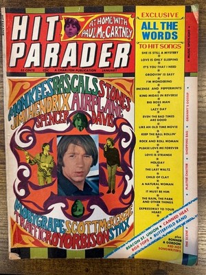 Vintage Hit Parader Magazines Lot (11) 1966-1970 Beatles Hendrix Jagger ...
