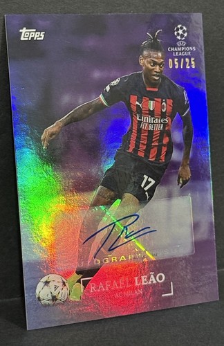 2022-23 Topps Simplicidad UCL AC Milan Rafael Leao Auto Purple Foil /25 ...
