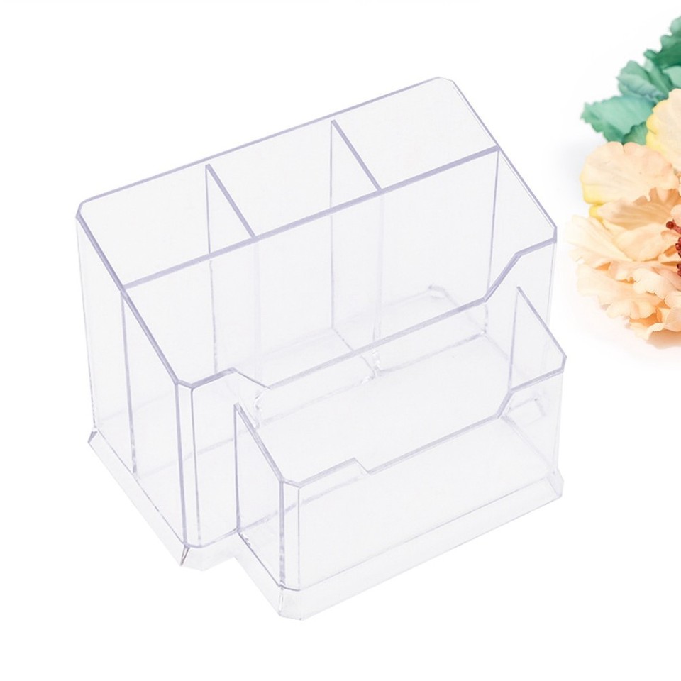 3pcs Creative Acrylic Design Multi-grids Pen Pencil Ruler Holder Cup ...
