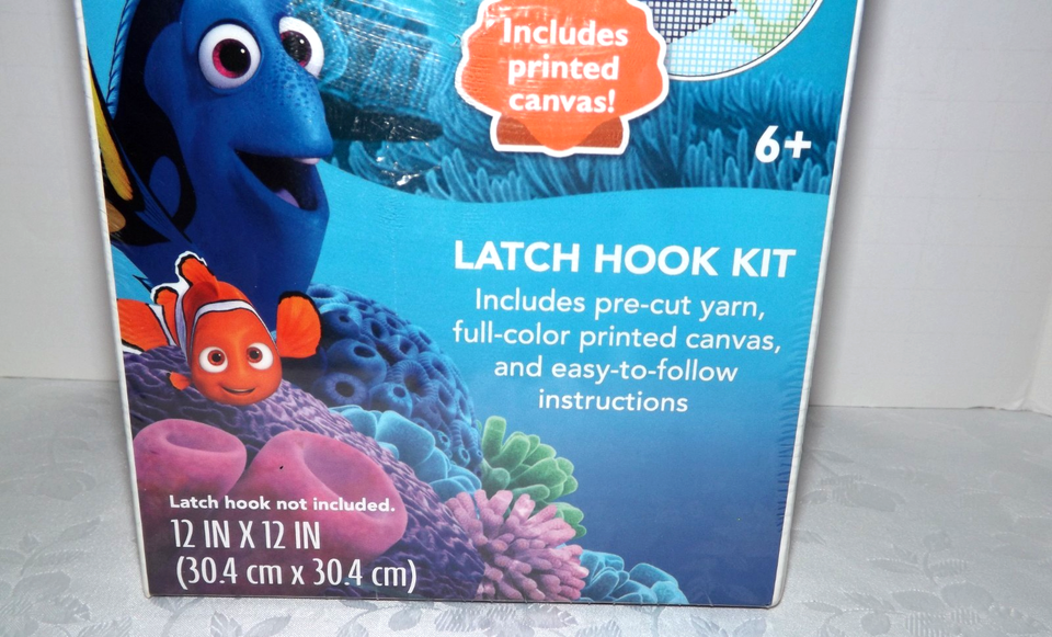 New Dimensions Disney Pixar Finding Dory Latch Hook Kit Printed Canvas ...