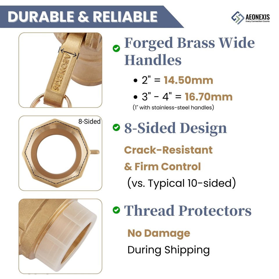 1" Camlock Fittings Type DC - Heavy-Duty Forged Brass ASTM C38000, Cam ...