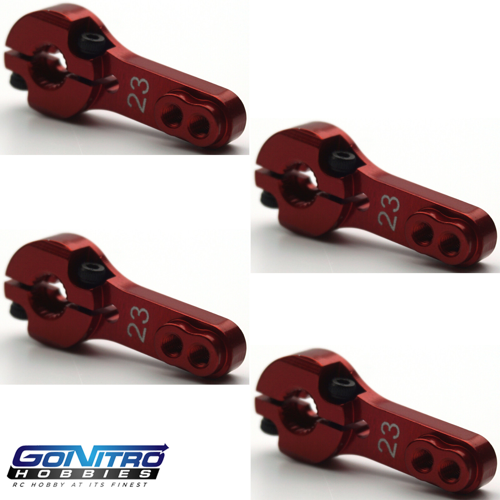Go Nitro Hobbies 23T 2 Hole Alum. Heavy Duty Servo Arm 4 Red JR ...