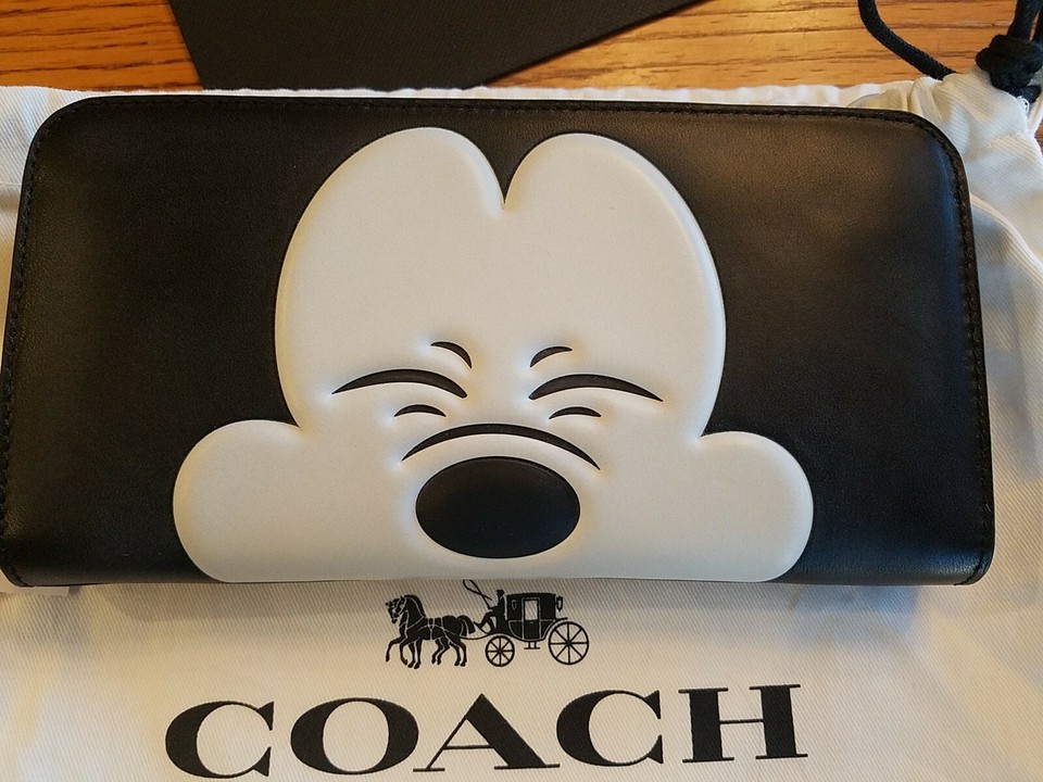 NWT Coach Disney Squinting Mickey Mouse Wallet F54000 Authentic ...