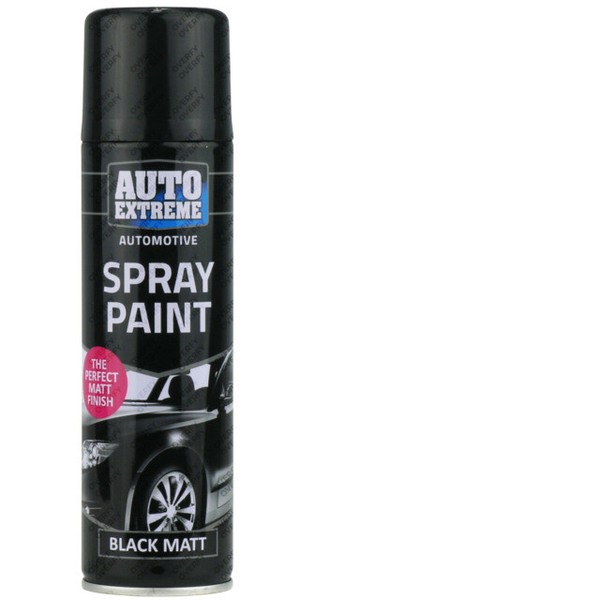 Auto Extreme Automotive Black Matt Spray Paint 250 ml Aerosol Fast Dry ...