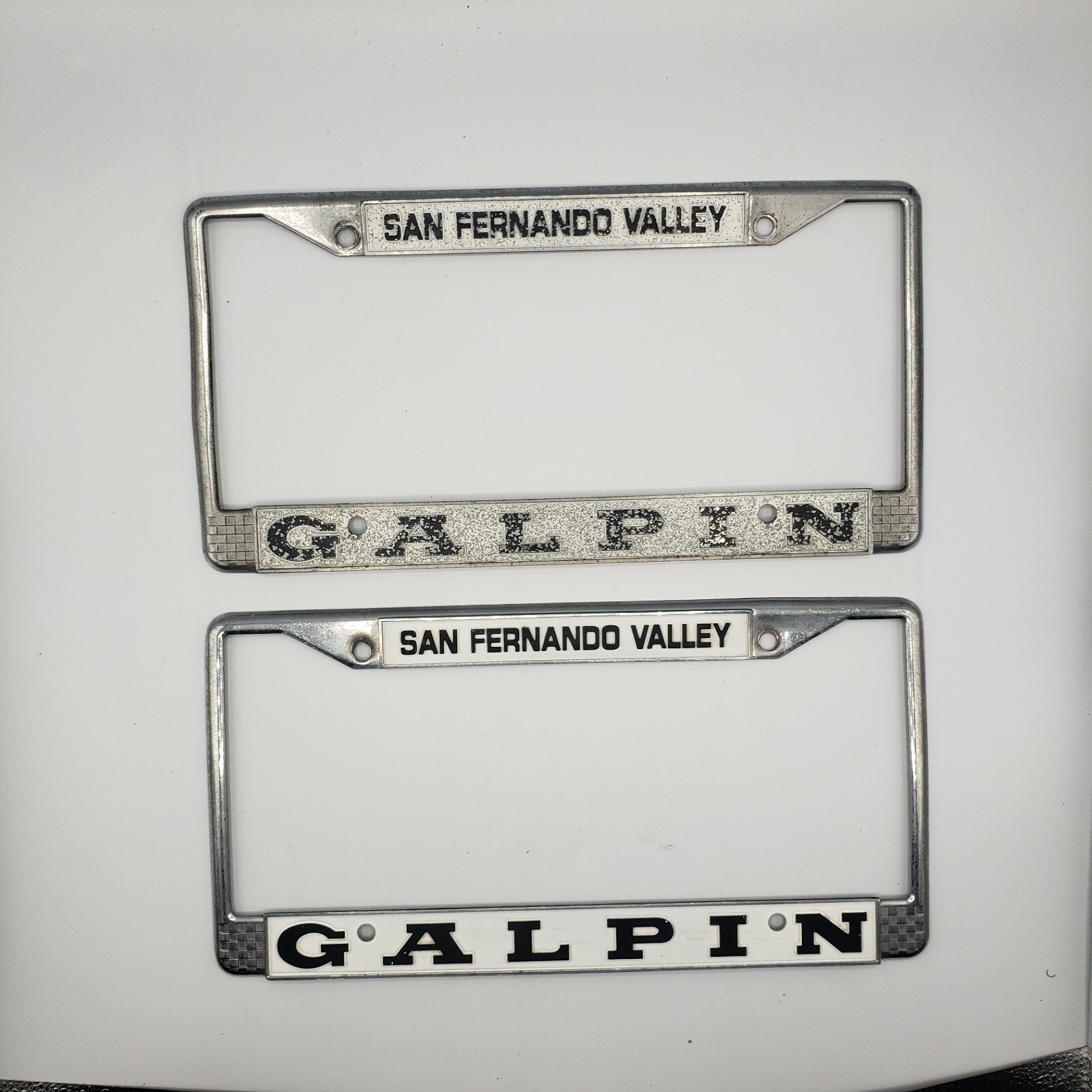 2x Galpin San Fernando Valley California License Plate Frame Metal ...