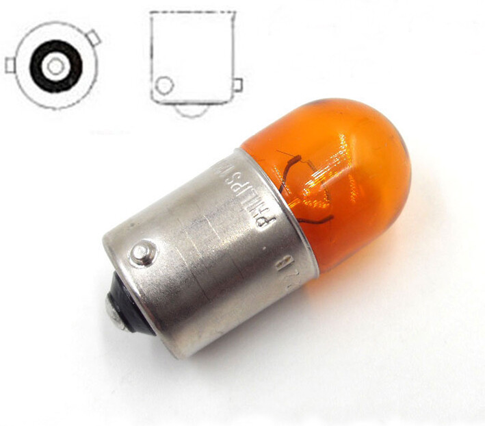 2x Philips RY10W 12093 12V10W BAU15s lamp original auto car turn signal ...