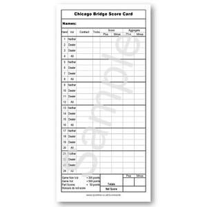 Chicago Bridge Score Cards Double Sided Pack of 50 New Card Games | eBay