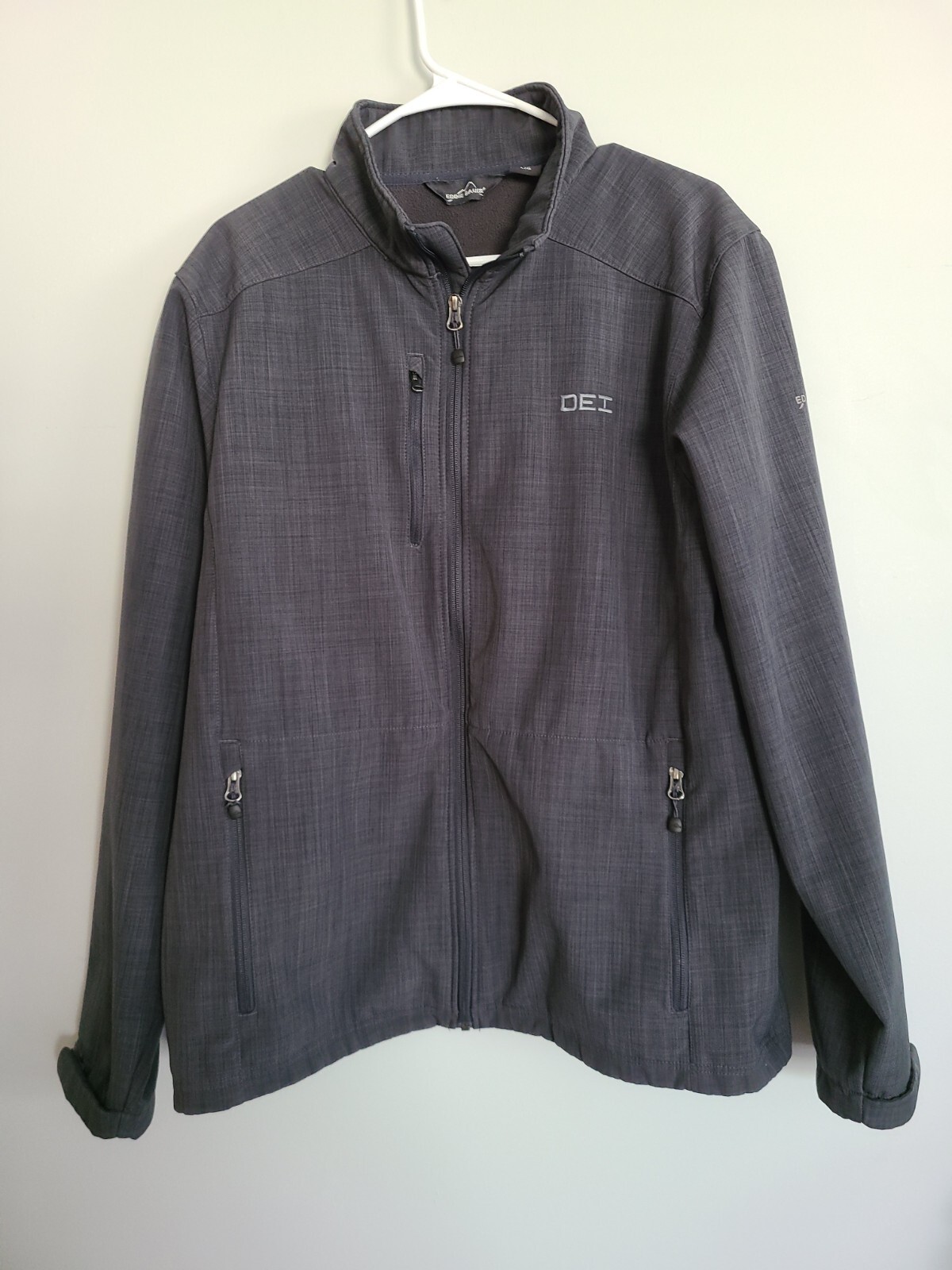 Eddie Bauer Softshell Gray Jacket Mens Full Zipper Large Style EB532 | eBay