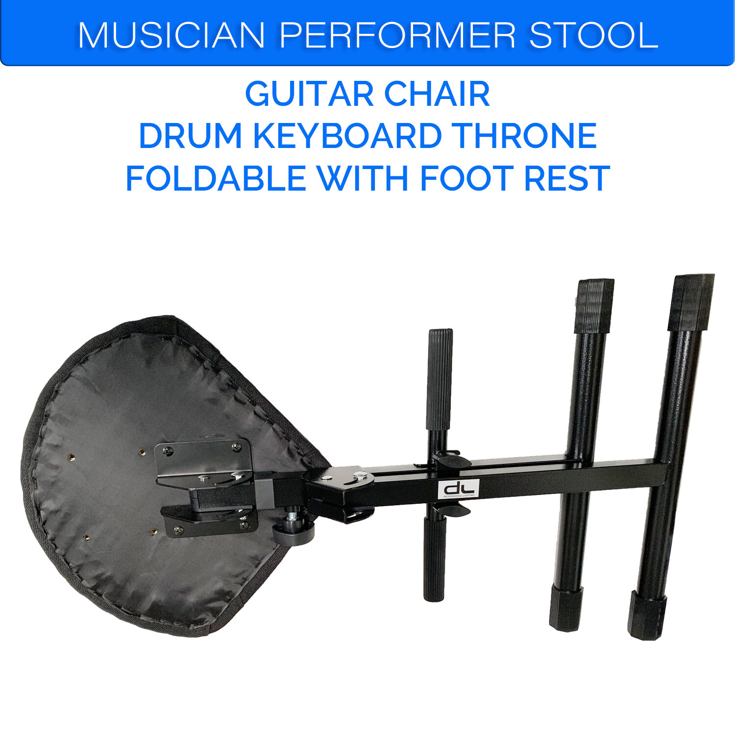 DL Portable Musician Performer Stool Guitar Chair Drum Keyboard ...