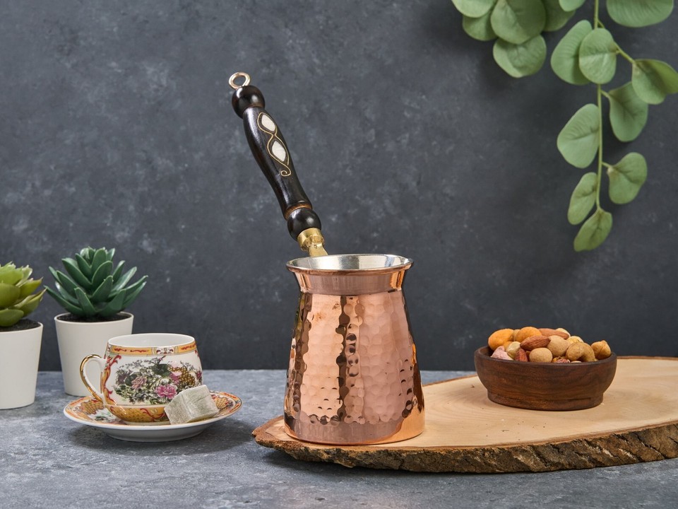 Copper Turkish Greek Coffee Maker Pot, Cezve Briki, Stovetop Copper ...