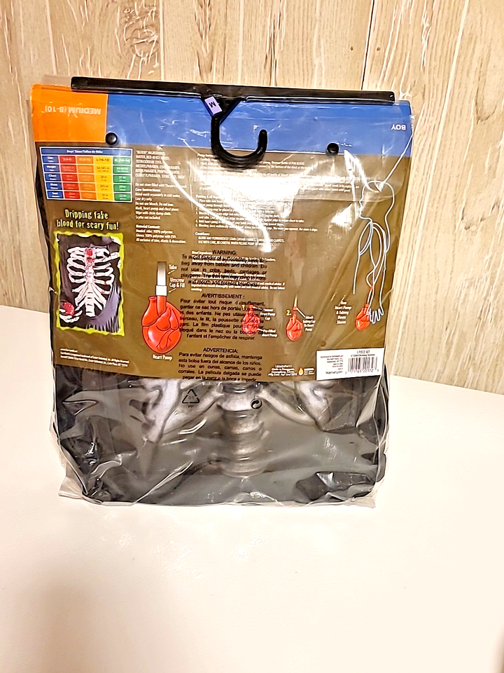 Halloween Bleeding Skeleton Costume Boy's size Large 8-10 | eBay