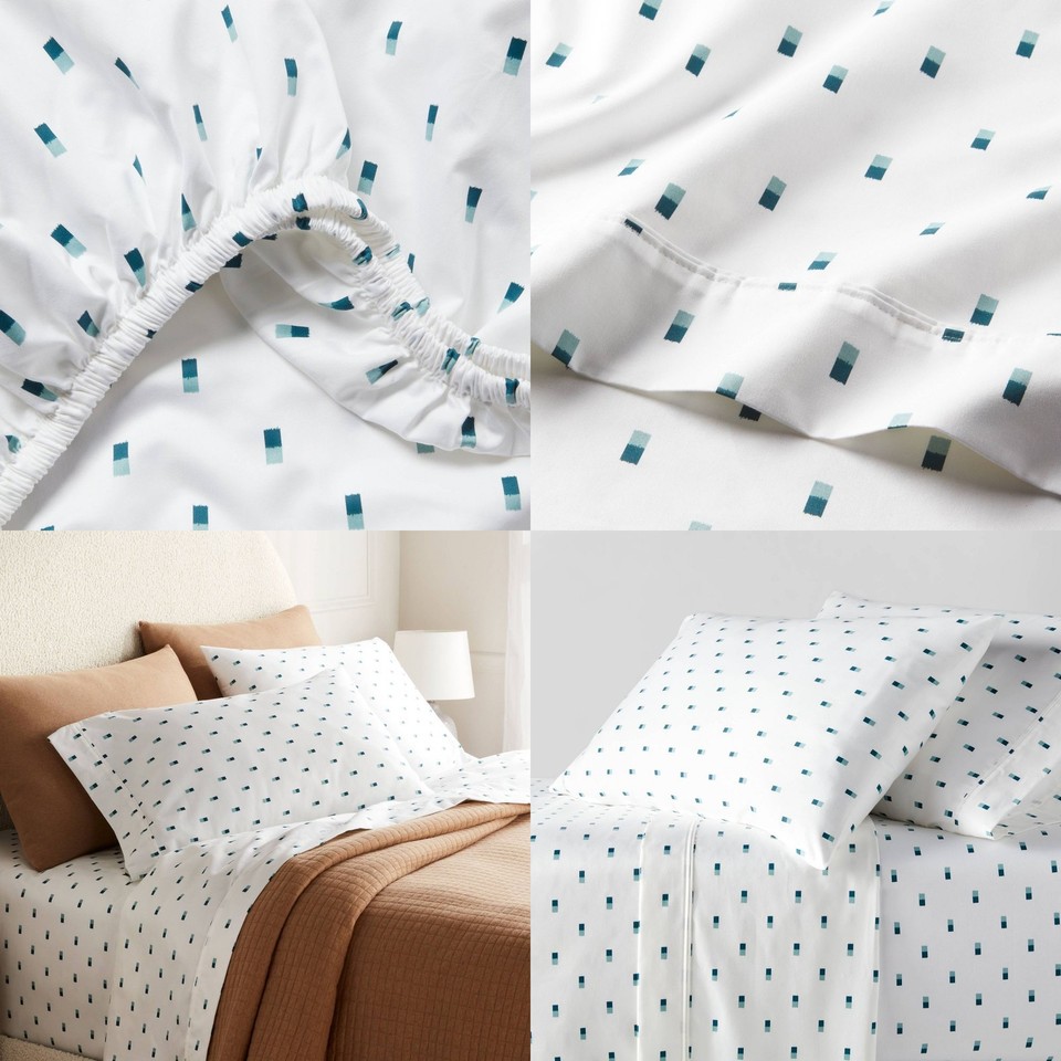 Full 400 Thread Count Performance Sheet Set Blue IKAT - Threshold ...