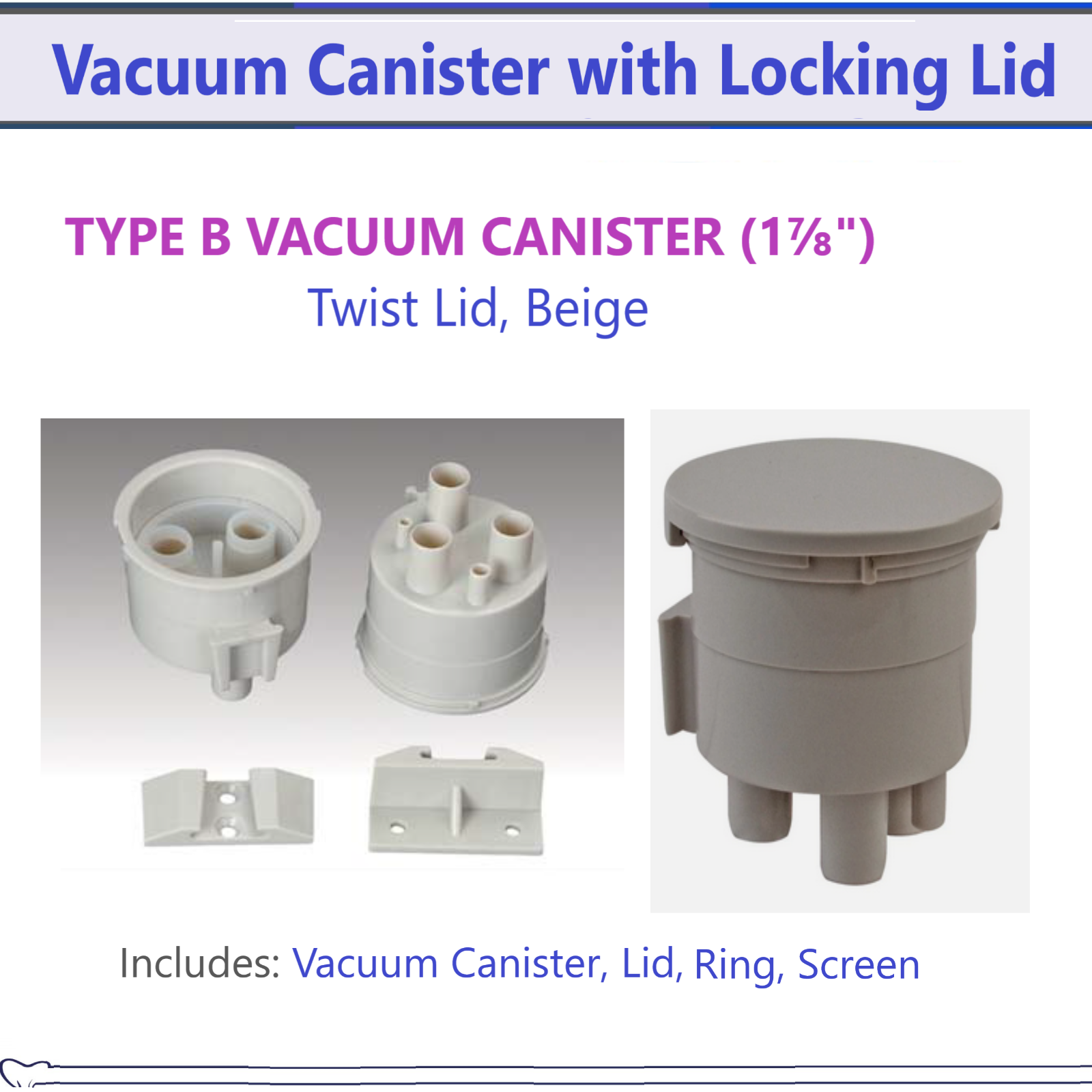 Dental Vacuum Canister, Bracket Mounted Dental Vacuum Trap DCI 5860 ...