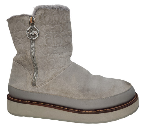 Coach Isa Monogram WOMENS Suede Faux Fur Lined Boot C… - Gem