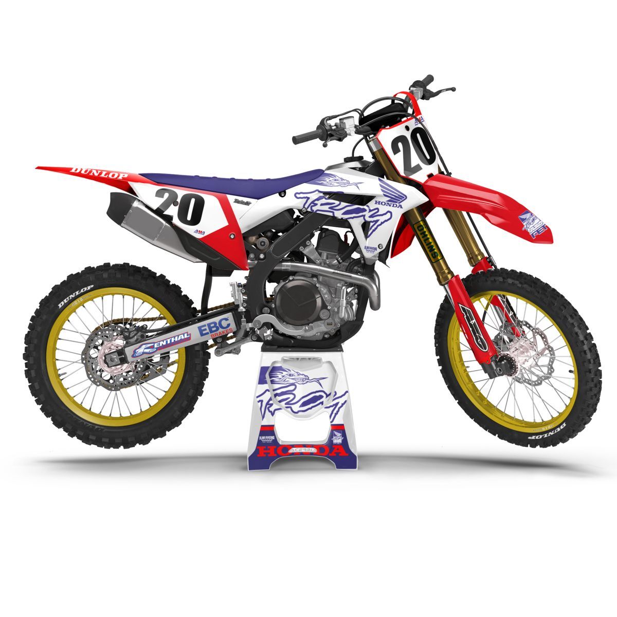 Full Kit Graphics Honda CRF 250 450 Retro 1992 Mod. TROY | eBay