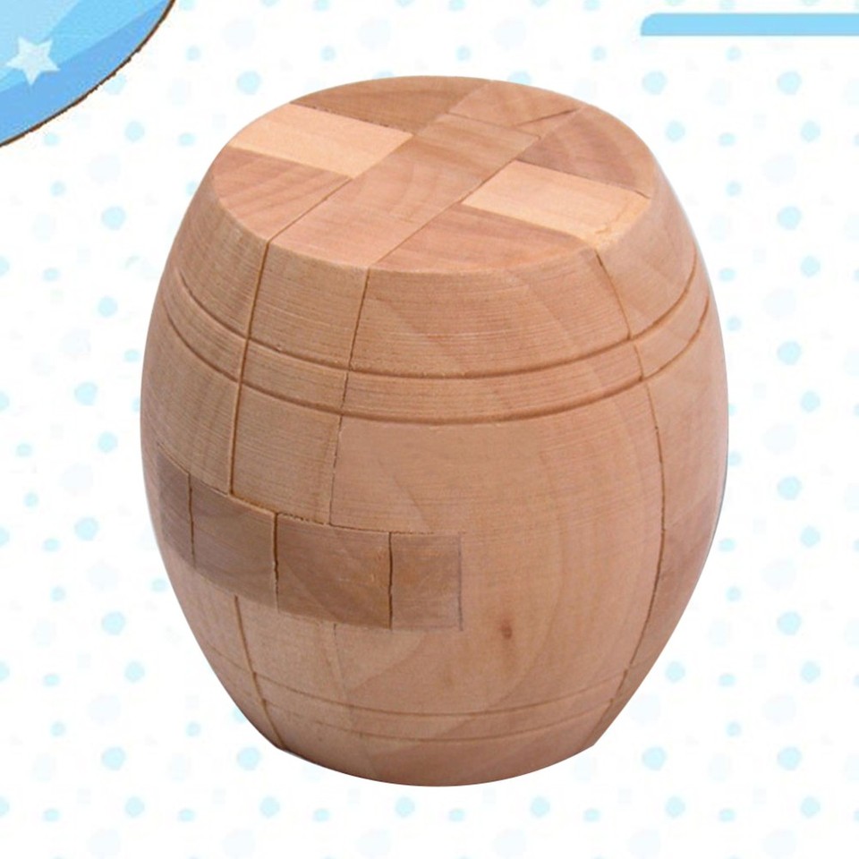 Wooden Barrel Lock Toy Kids Puzzles Children’s Toys Brain Teaser Cube ...