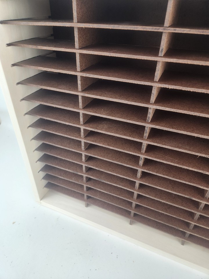 60 Slot 8 Track Storage Rack ~ New ~ Napa Valley Style Wood Wall Holder ...