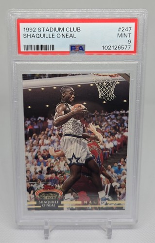 Shaquille O’Neal Rookie Card 1992-93 Topps Stadium Club #247 PSA 9 Mint ...