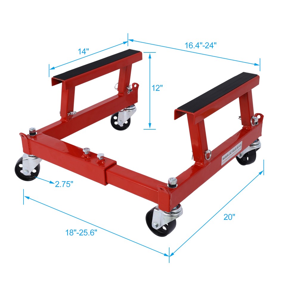 ATV Motorcycle Engine Cradle Dolly 1500lbs Red Steel Cradle Dolly Red ...