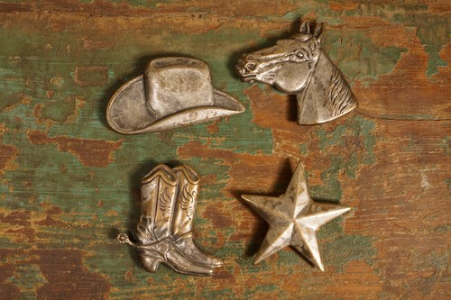 Vintage Western Horse Boots Hat Cowboy Star Button Covers Set of 4 | eBay