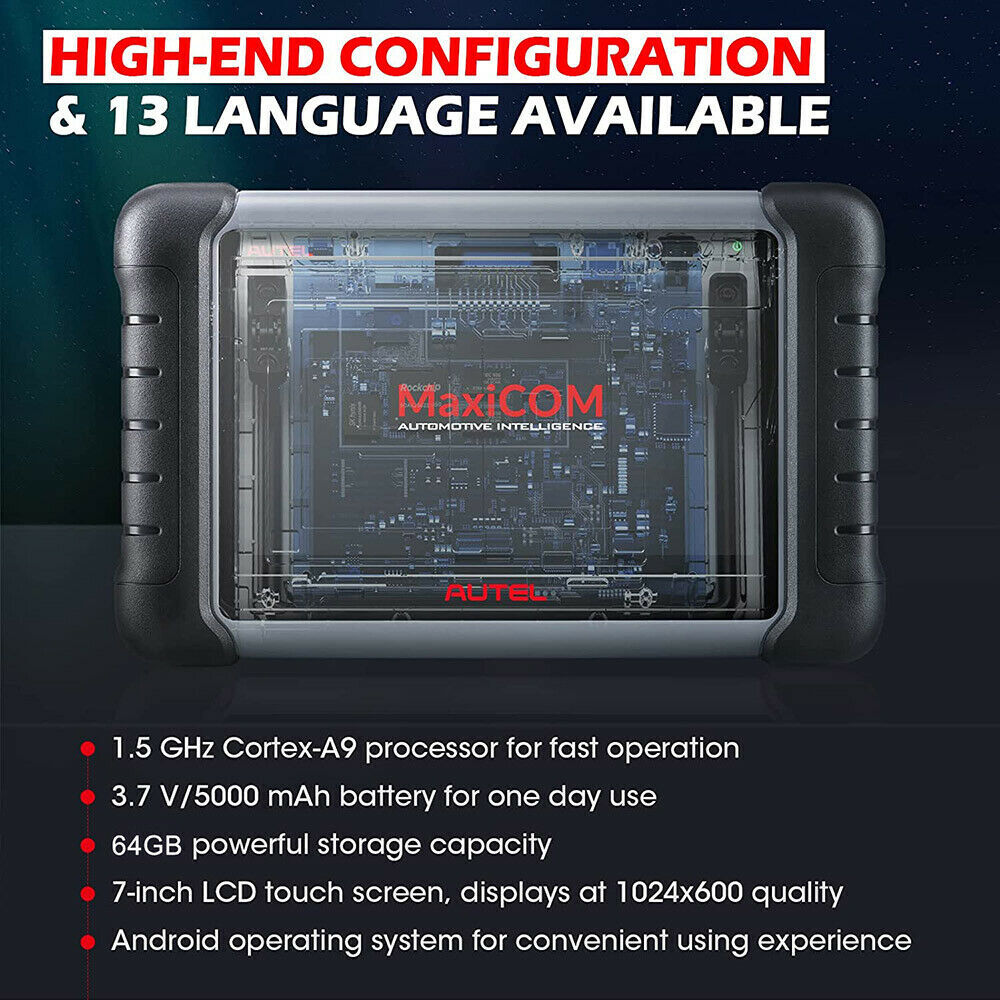 Autel Scanner MaxiCOM MK808 OBD2 Car Diagnostic Tool Code Reader Key ...