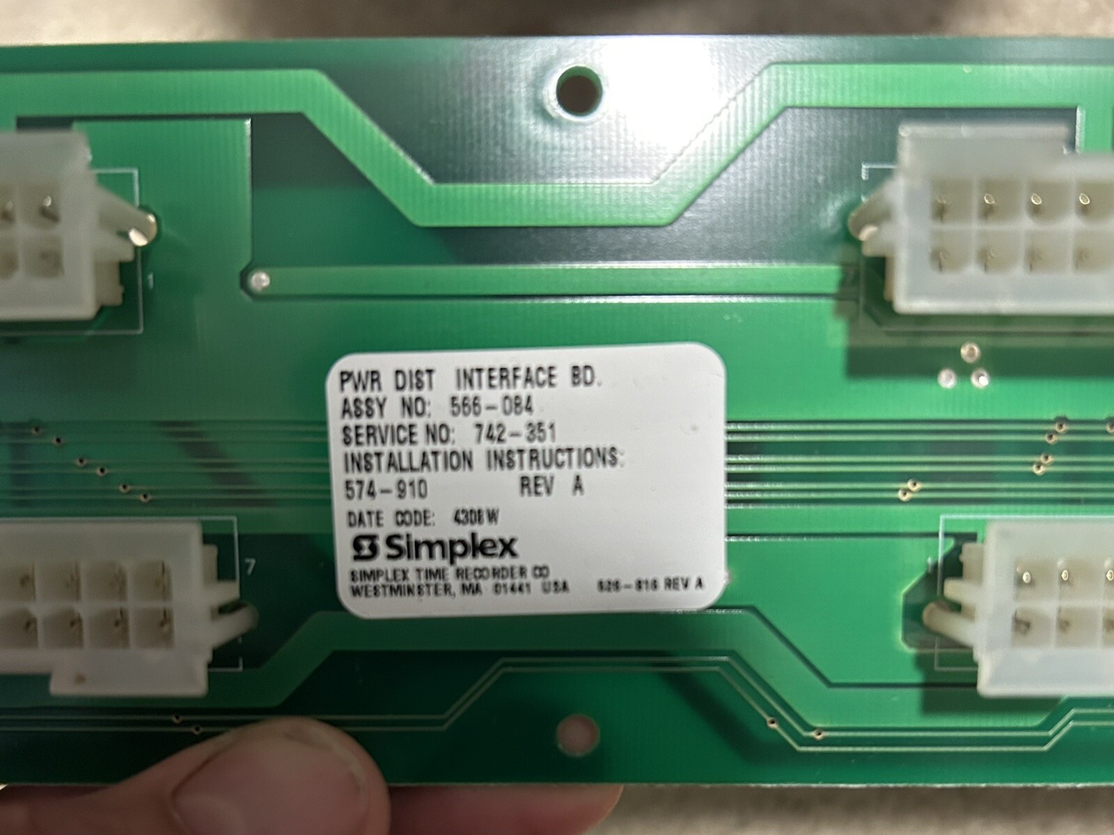 SIMPLEX 566-084 POWER DISTRIBUTION BOARD FIRE ALARM PART | eBay