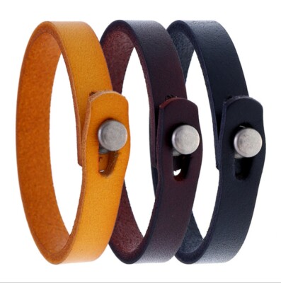 Fashion Men / Women / Boy 10 mm Band Leather Bracelet / Wristband ...