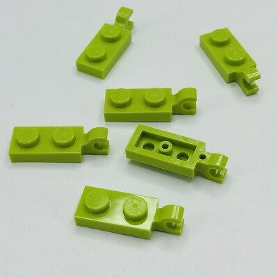 63868 LEGO Parts Plate Modified 1x2 w/ Clip Horizontal On End LIME (6 ...