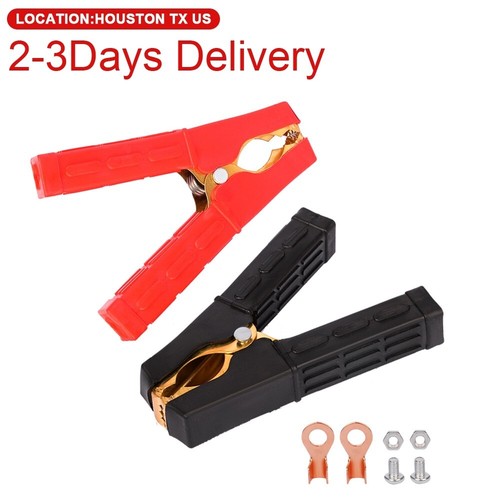 US Location 100A Car Battery Clamps Alligator Test Crocodile Clips Pure ...