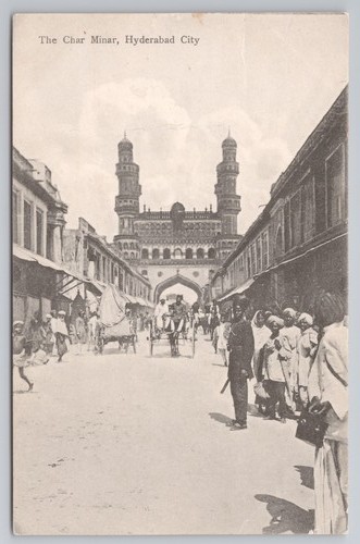 India Hyderabad Char Minar City 1900s Spencer Postcard Used Sweden ...