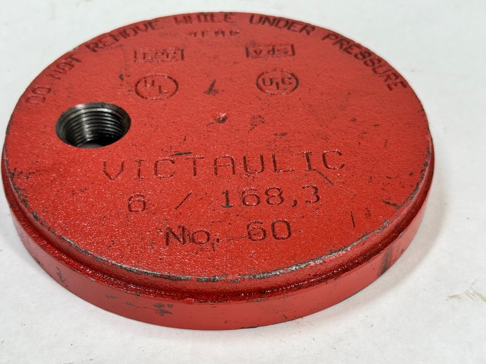 6" Victaulic Style 60 Drain Cap Grooved Fitting x 3/4" NPT Eccentric ...