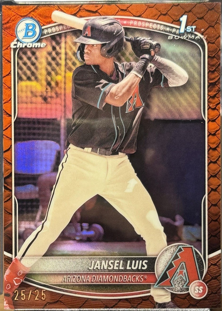 2025 Bowman - Chrome Prospects Jansel Luis #BCP-84 Orange Reptilian ...